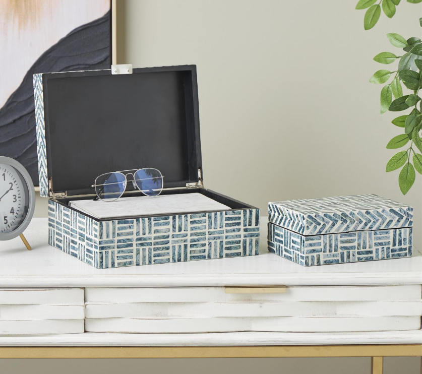 Blue Mosaic Storage Box – Madison & Co.