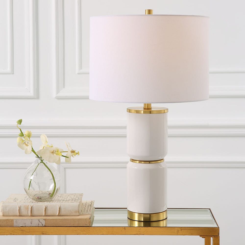 White and Gold Table Lamp – Madison & Co